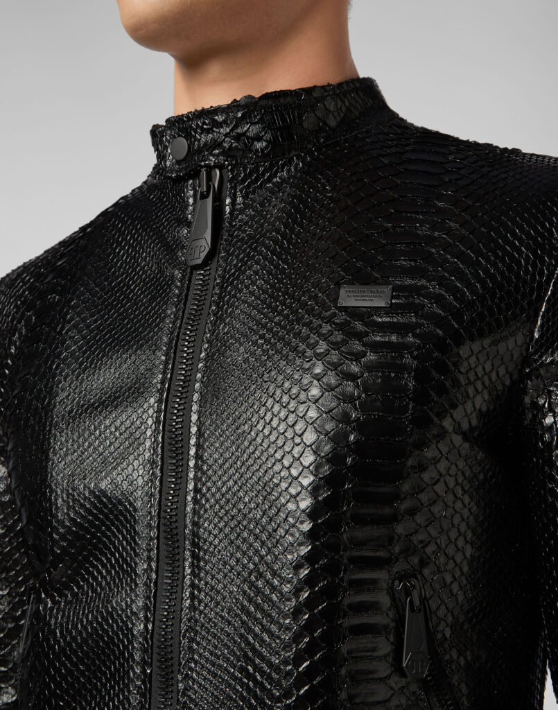 Philipp Plein Python Leather Jacket - Leather Guys
