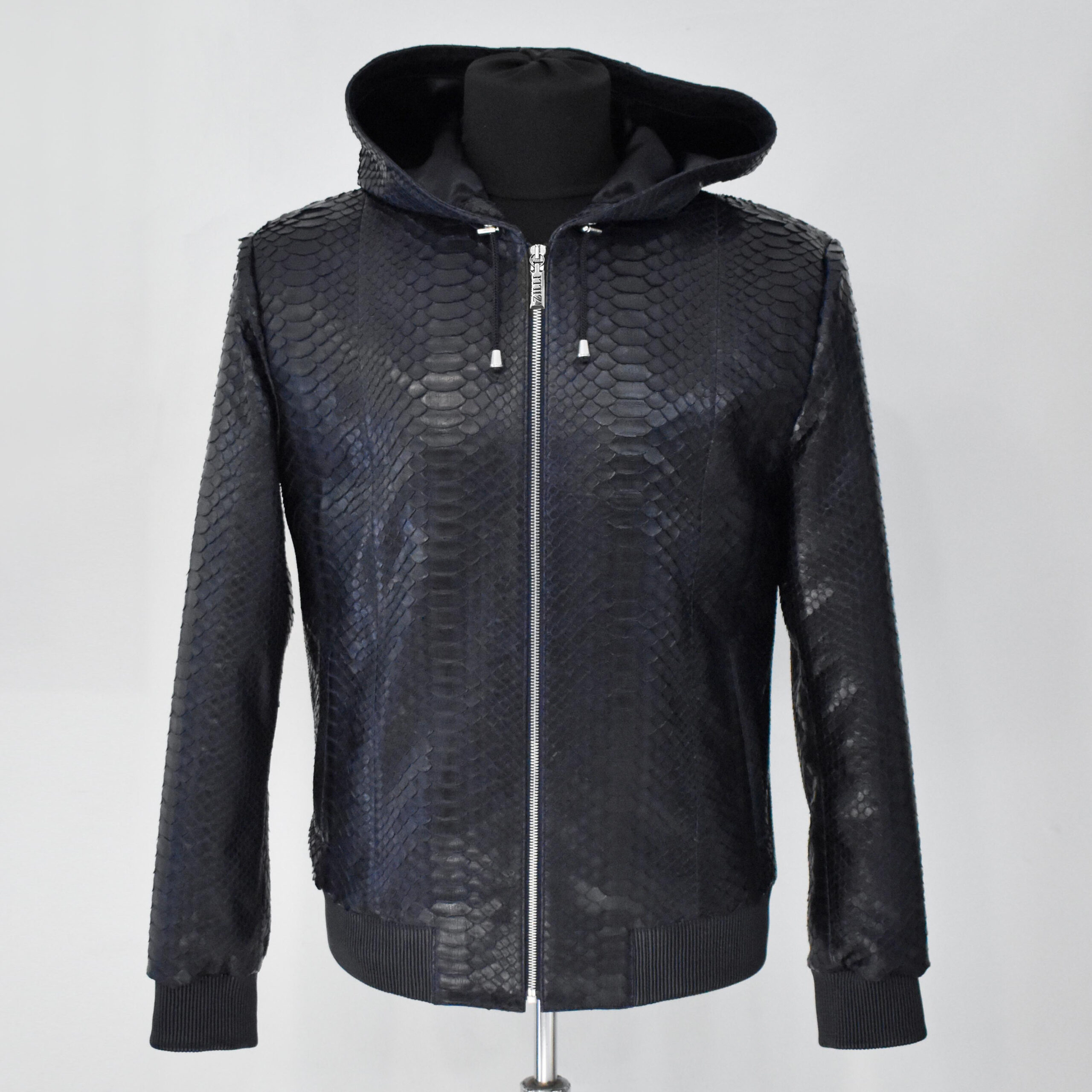 Python Skin Hoodie Jacket - Leather Guys: Luxury Leather jackets