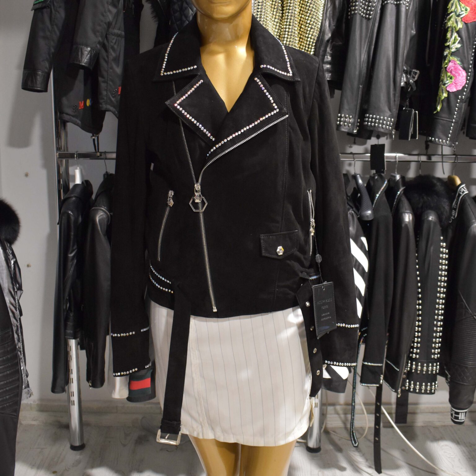 Philipp Plein Womens Suede Jacket - Leather Guys