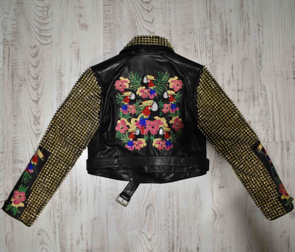 Philipp Plein Women's Leather Biker Jacket Studs - Leather Guys