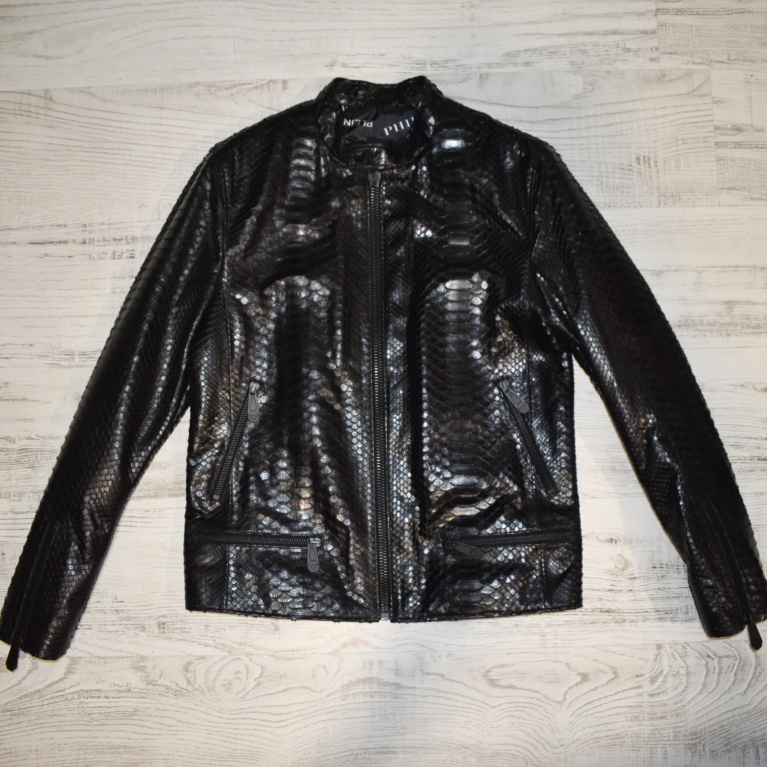 Philipp Plein Python Leather Jacket - Leather Guys