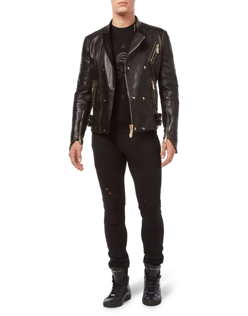 Philipp Plein Leather Biker Jacket - Leather Guys: Luxury Leather Jackets