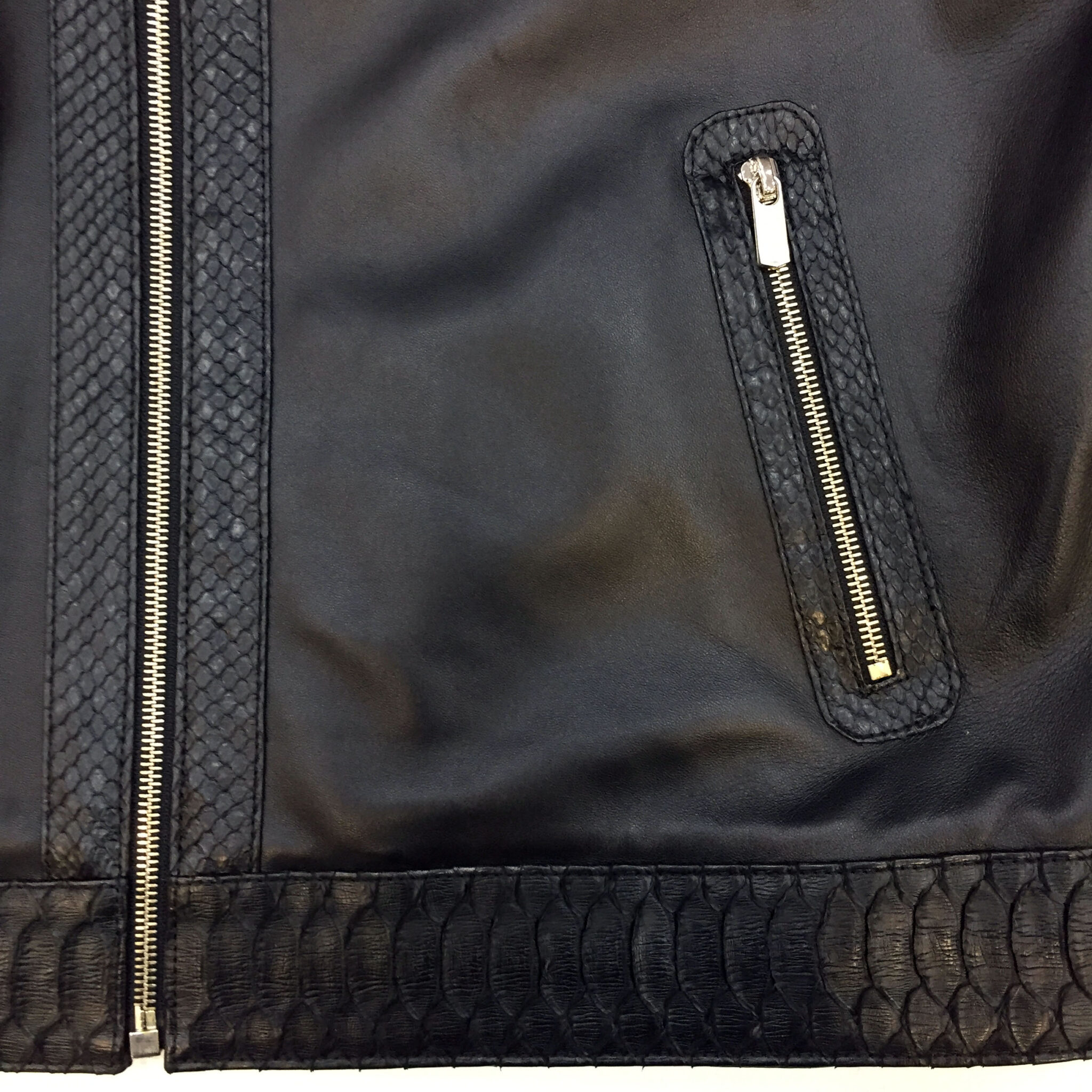 Python Trim Leather Jacket - Leather Guys: Luxury Leather jackets