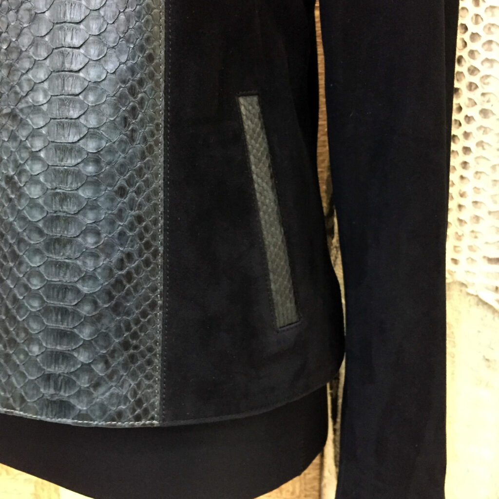 Womens Python Leather Suede Jacket - Leather Guys