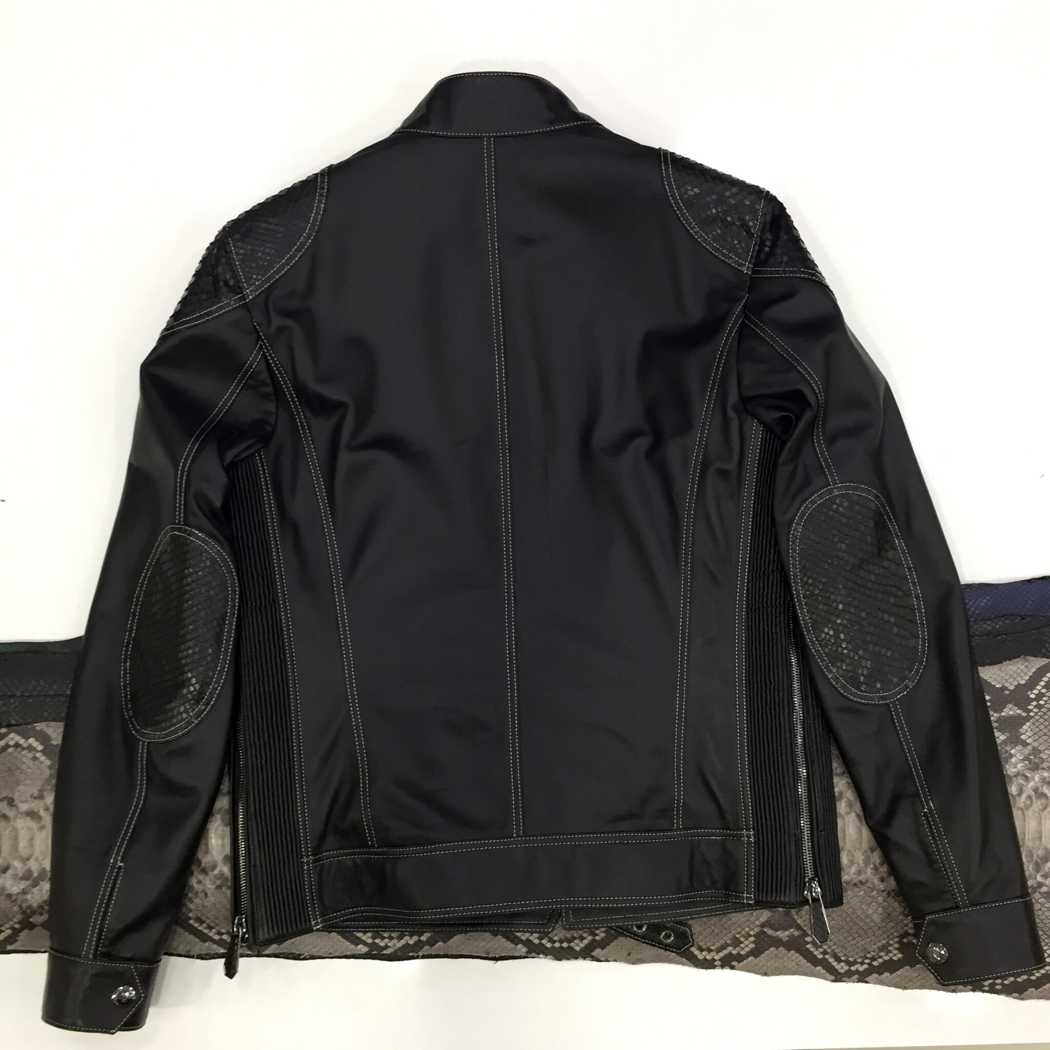 Real Python Trim Leather Jacket - Leather Guys: Luxury Leather jackets