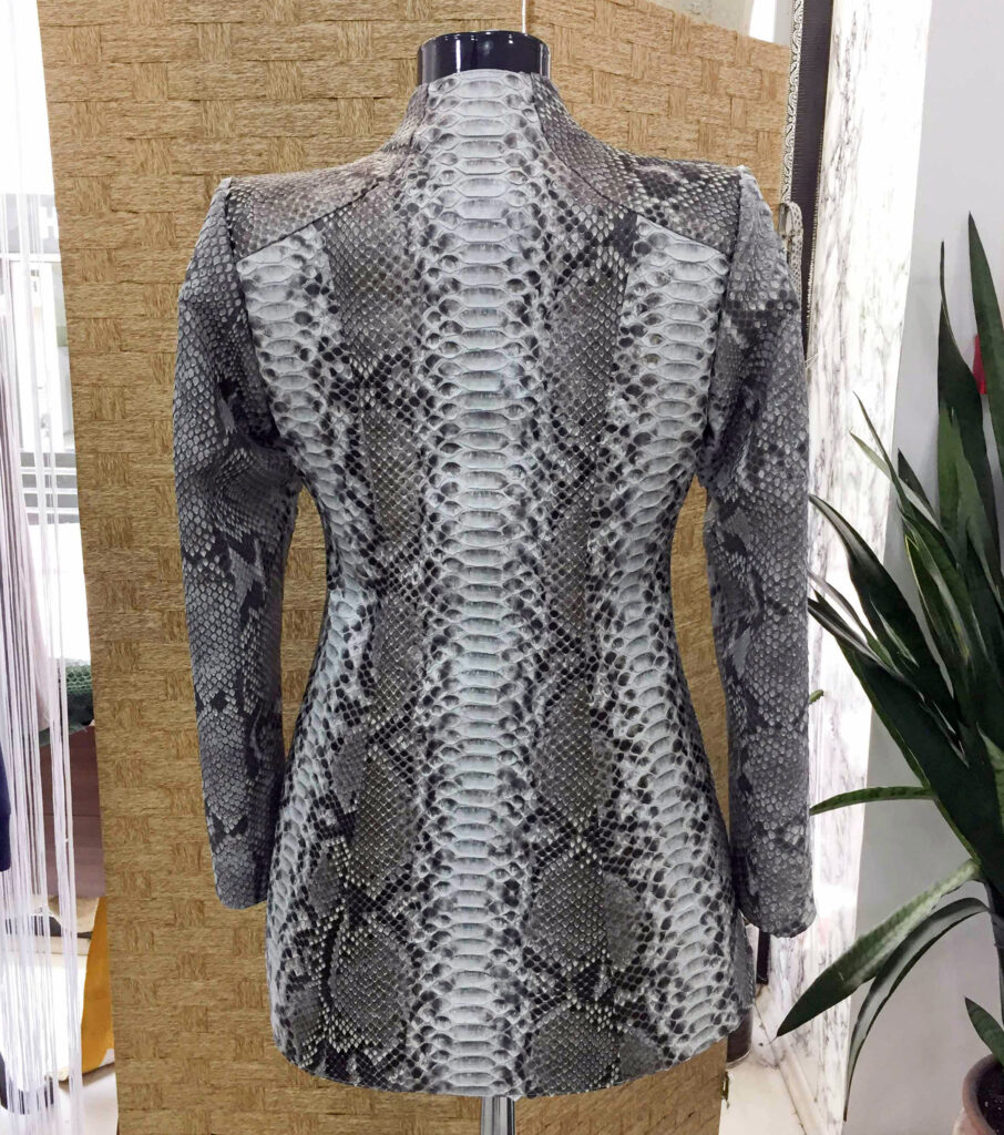 Burberry Python Leather Trench Coat - Leather Guys