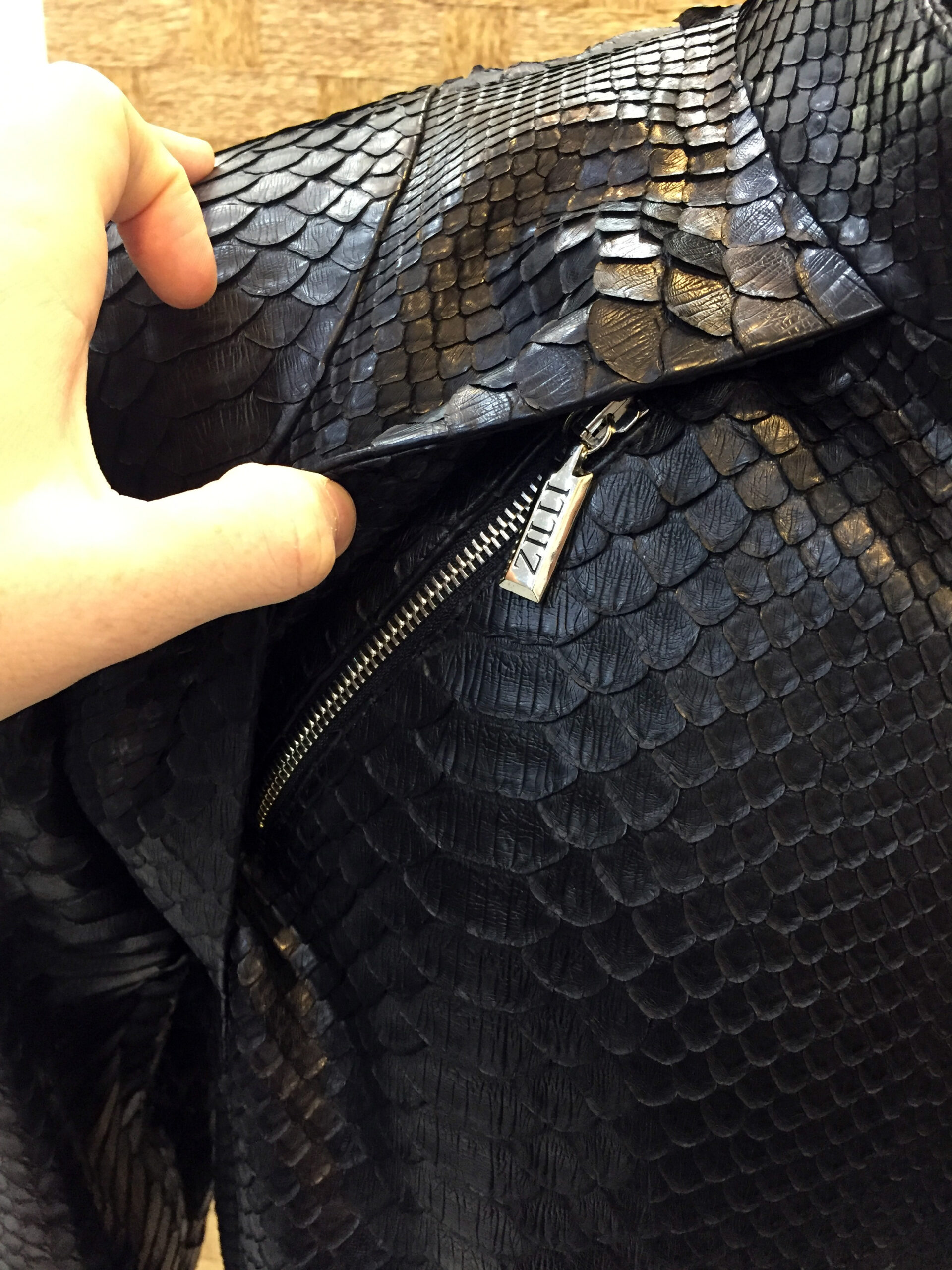 Black Python Skin Jacket - Leather Guys: Luxury Leather jackets
