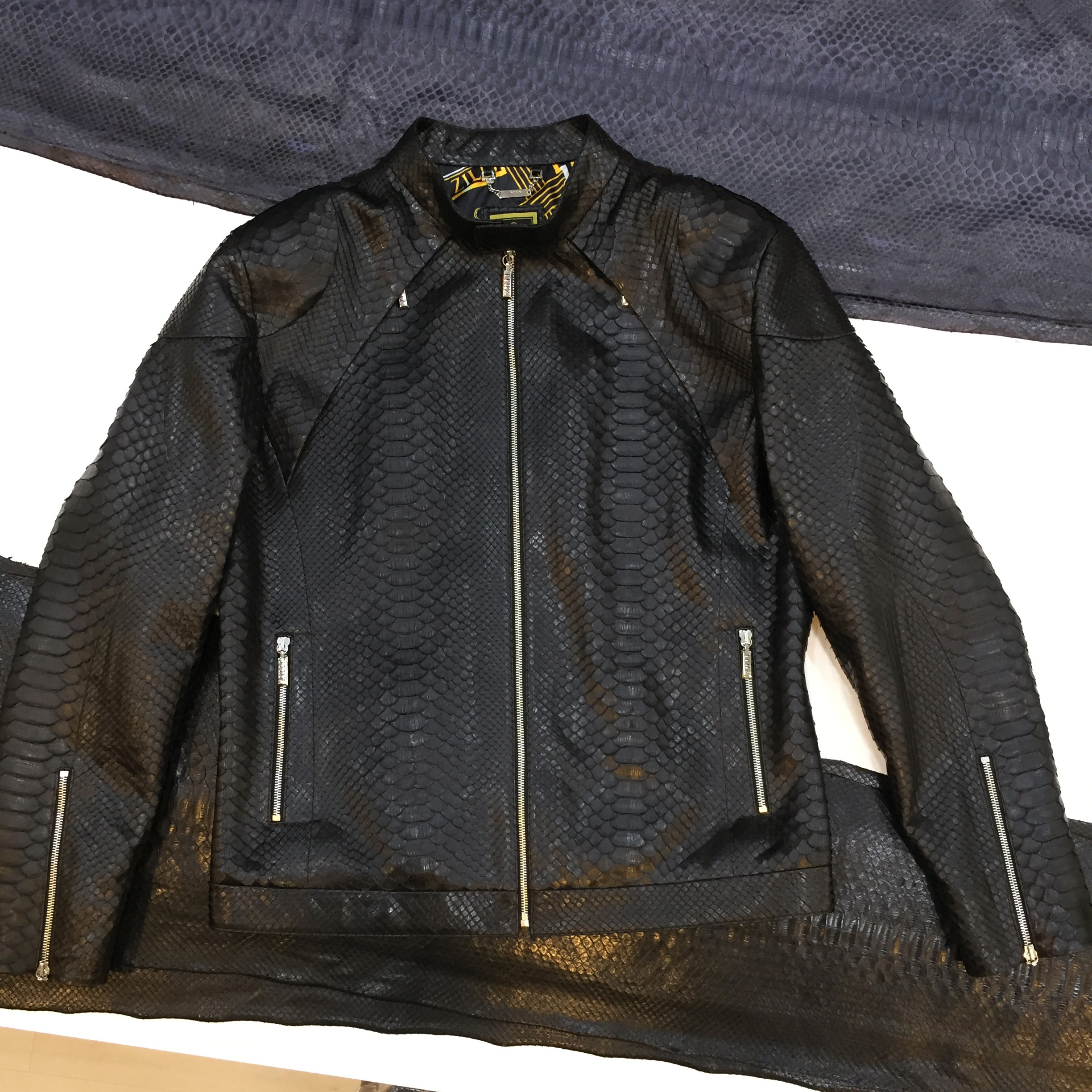 Black Python Skin Jacket - Leather Guys: Luxury Leather jackets