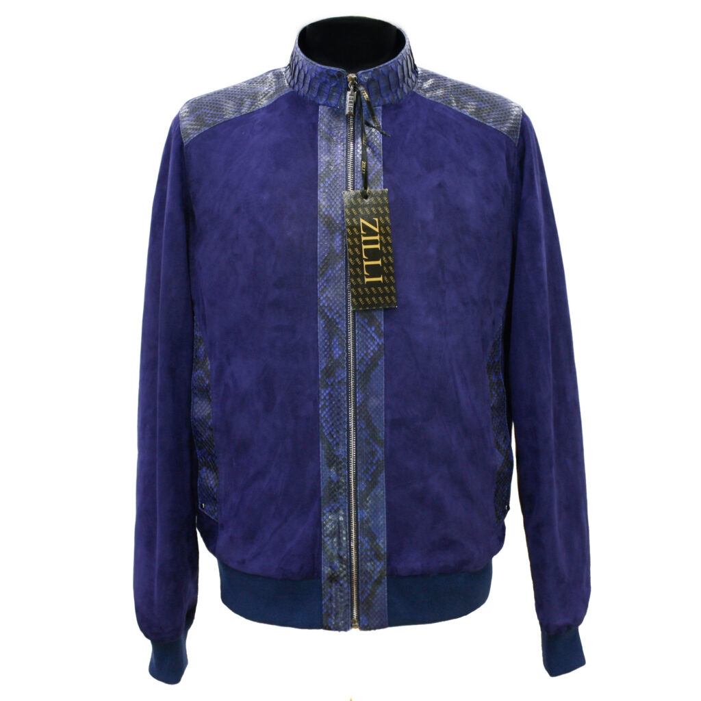 Luxury Python Trim Suede Jacket - Leather Guys: Luxury Leather Jackets