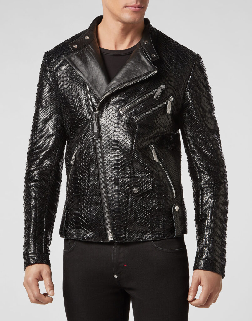 Philipp Plein Python Biker Jacket - Leather Guys: Luxury Leather Jackets
