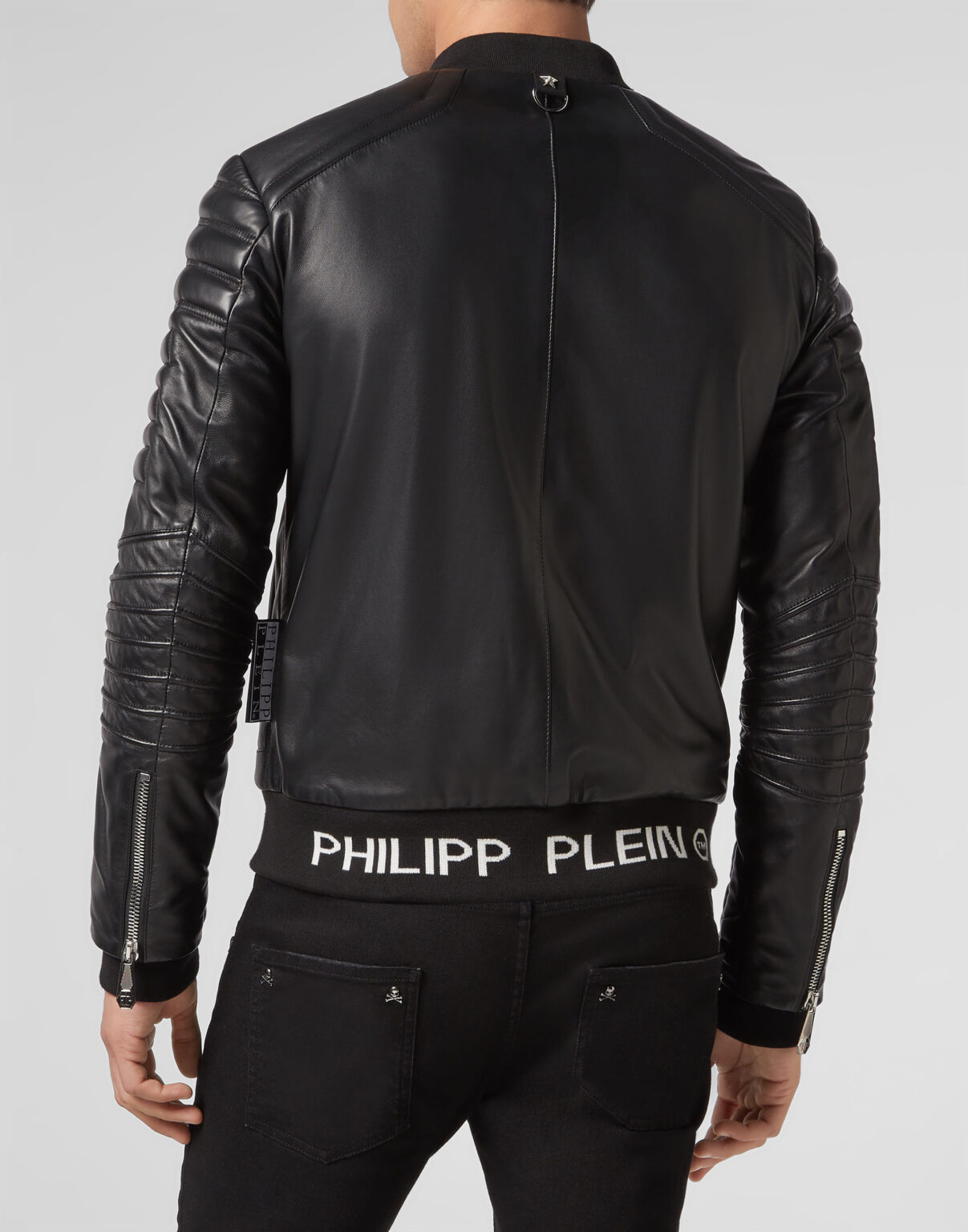 Philipp Plein Leather Bomber Jacket - Leather Guys