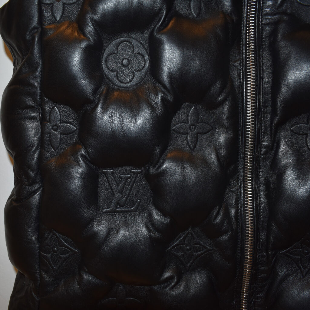 Louis Vuitton Replica Monogram Leather Unisex Puffer Vest - Leather Guys