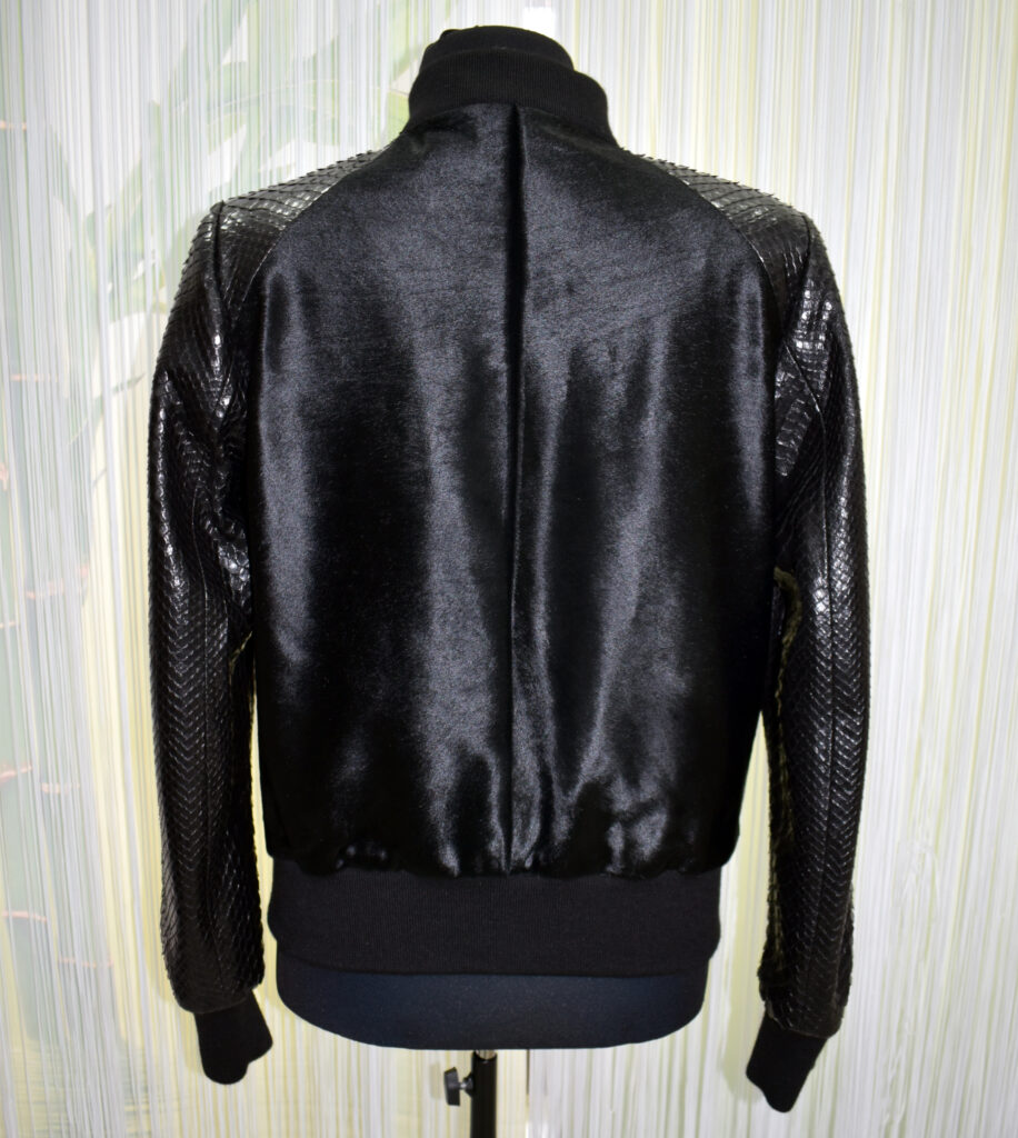 Womens Pony Hair Python Leather Jacket - Leather Guys