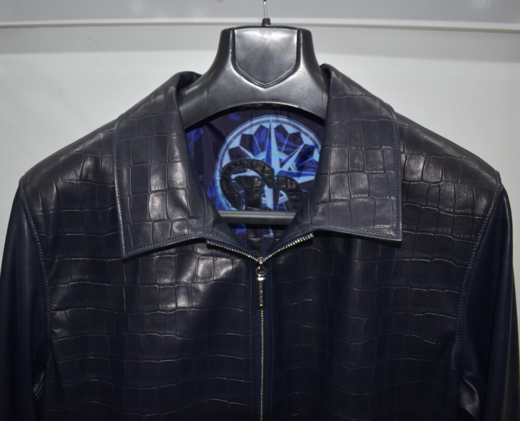 SR Crocodile Embossed Leather Jacket - Leather Guys