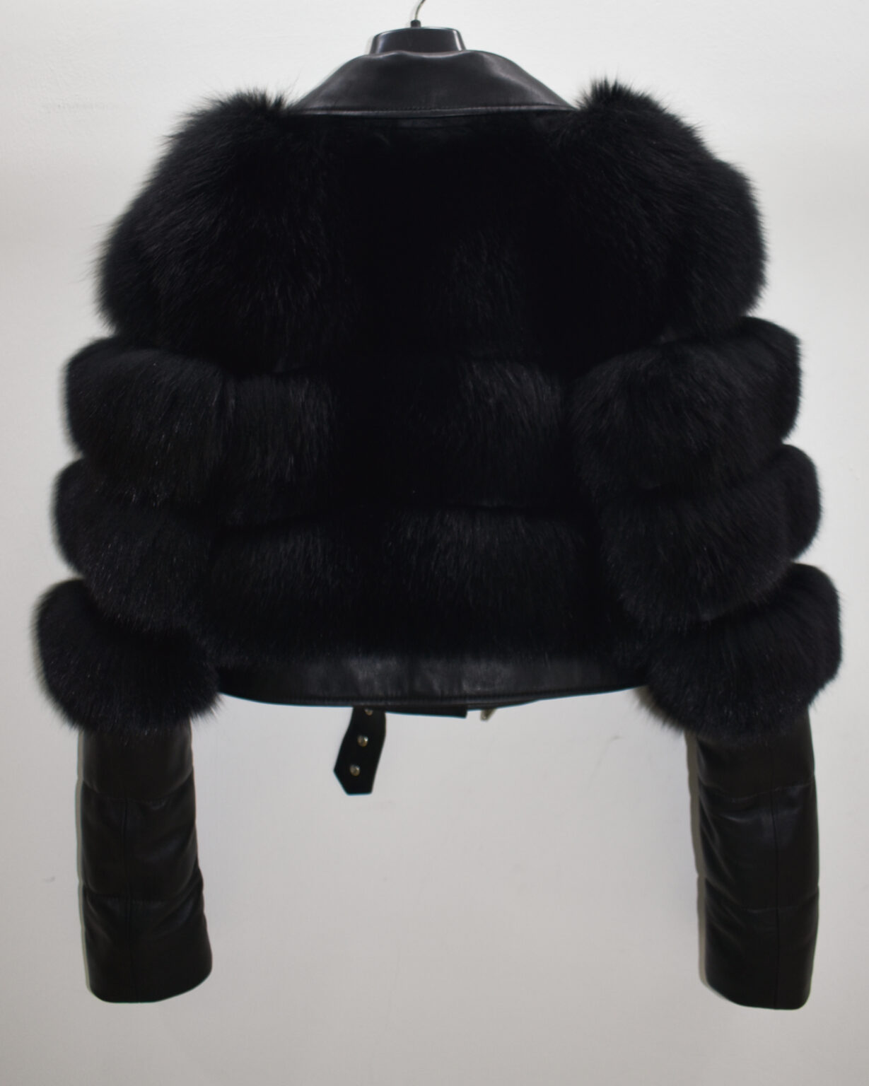 Philipp Plein Women Fox Fur Trim Leather Biker Jacket - Leather Guys