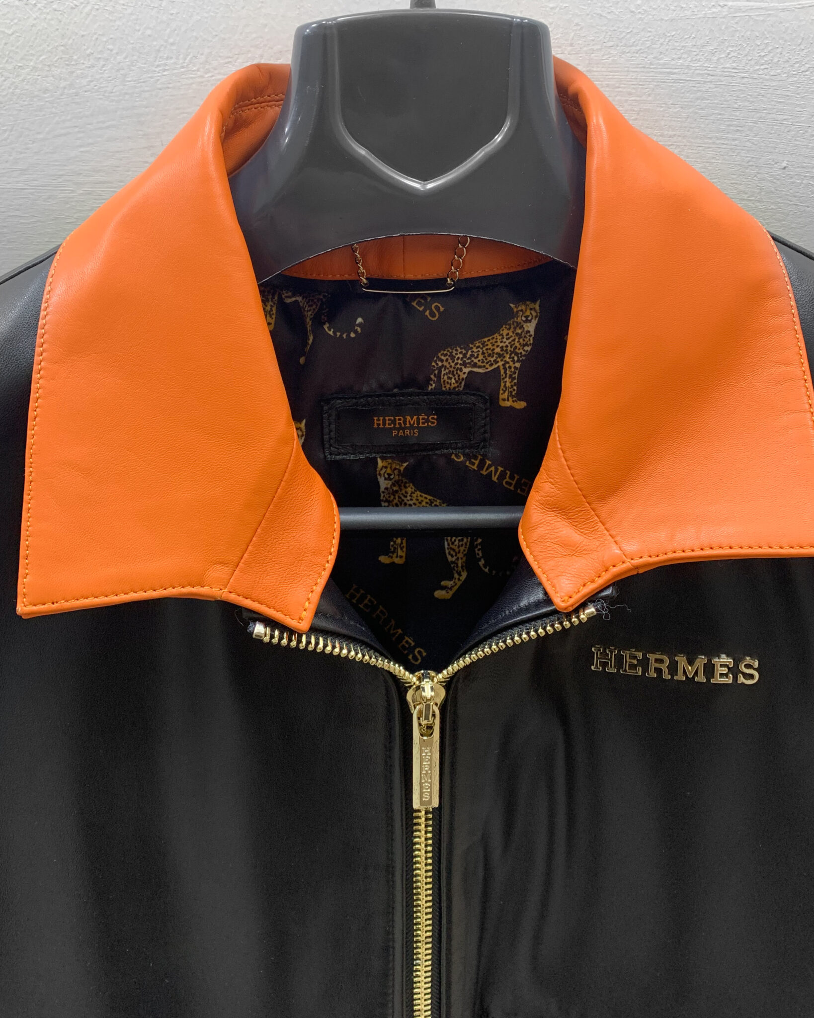 Hermes Replica Black Leather Jacket - Leather Guys