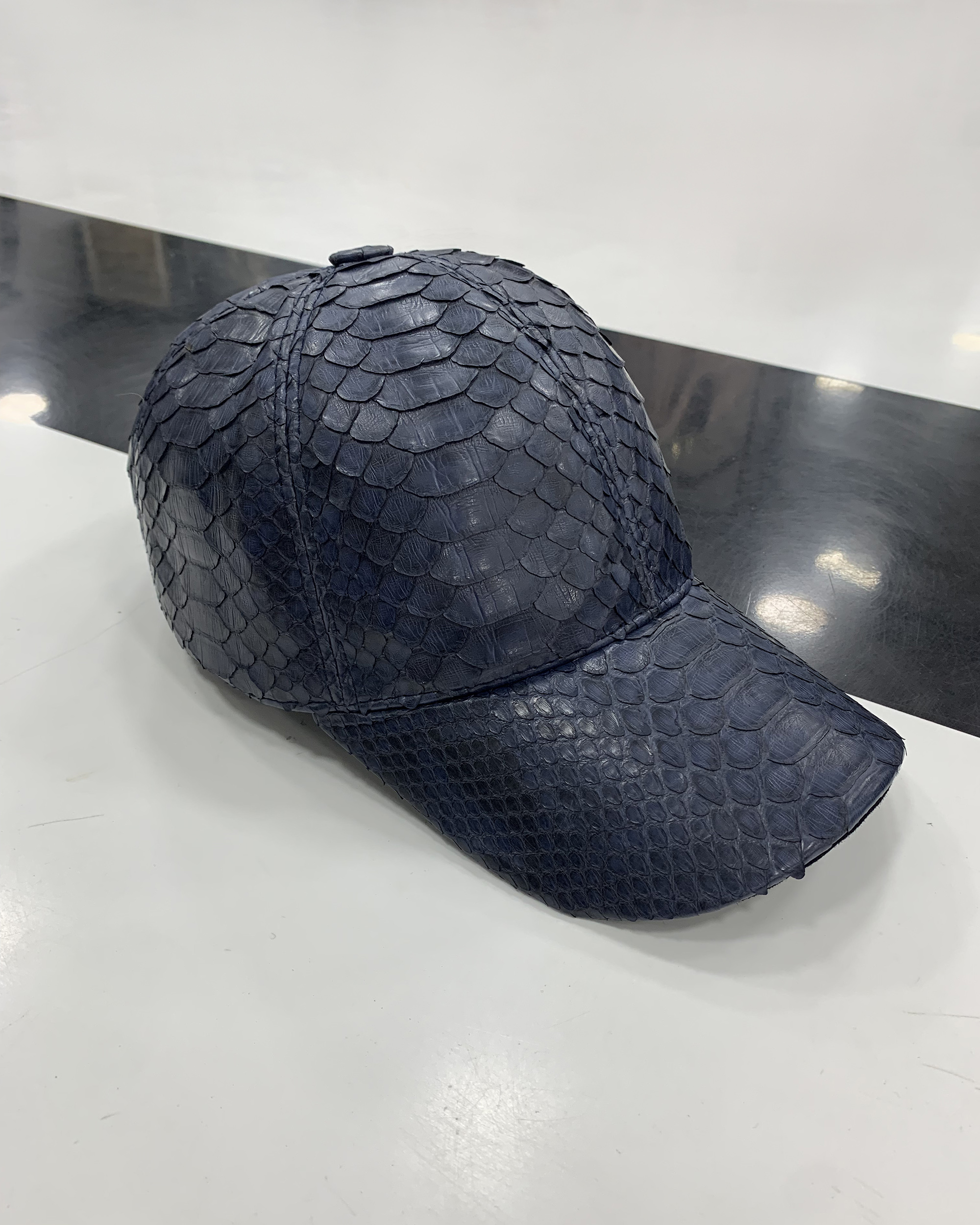 Python Leather Baseball Cap - Leather Guys Python Leather Baseball Cap - Leather Guys