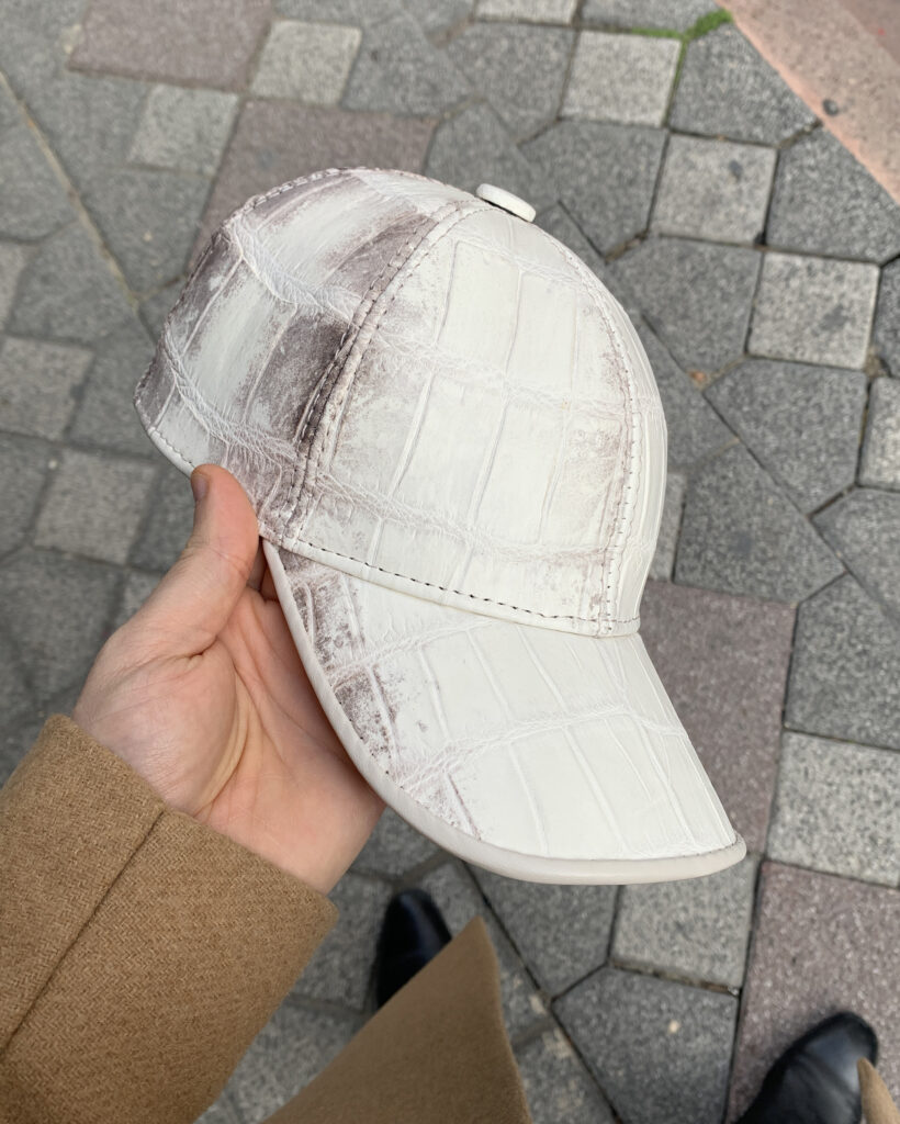 Himalaya Crocodile Leather Baseball Cap - Leather Guys