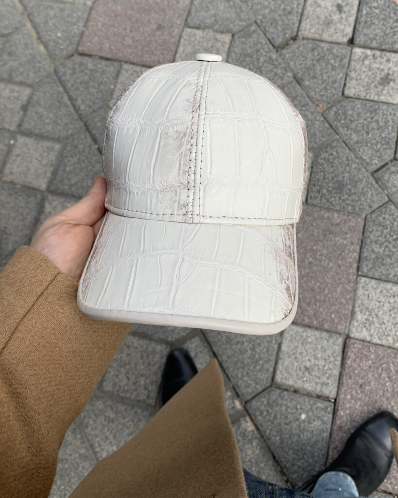 Himalaya Crocodile Leather Baseball Cap - Leather Guys