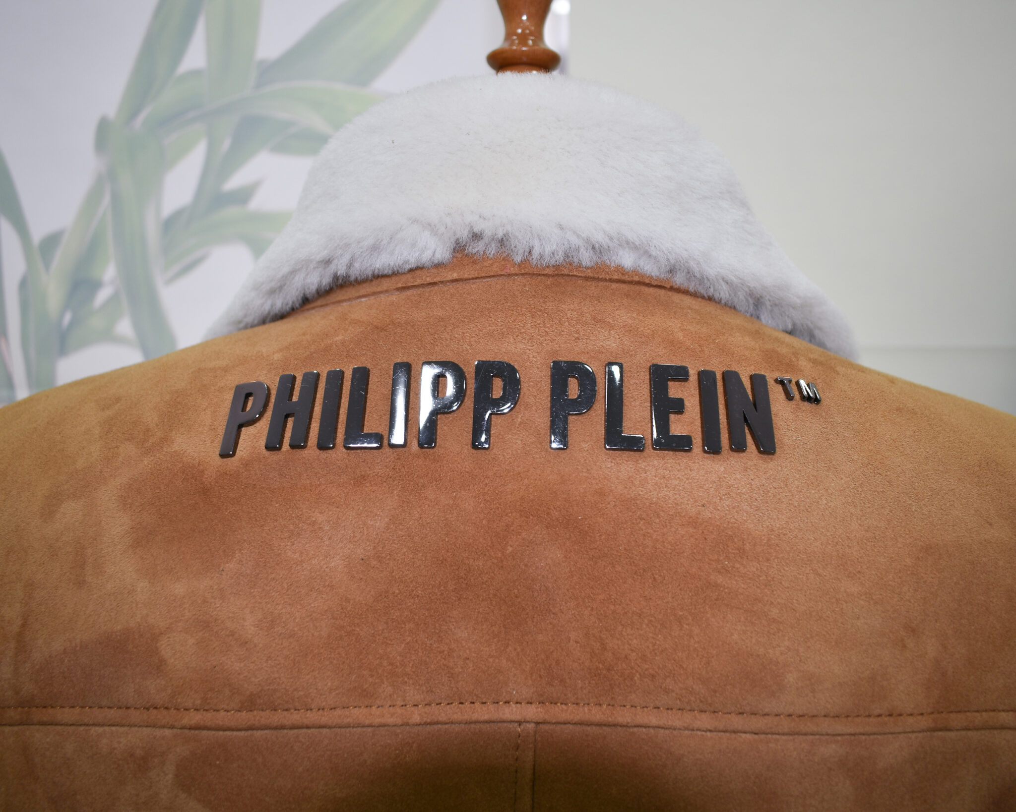 Philipp Plein Tan Shearling Fur Aviator Jacket - Leather Guys