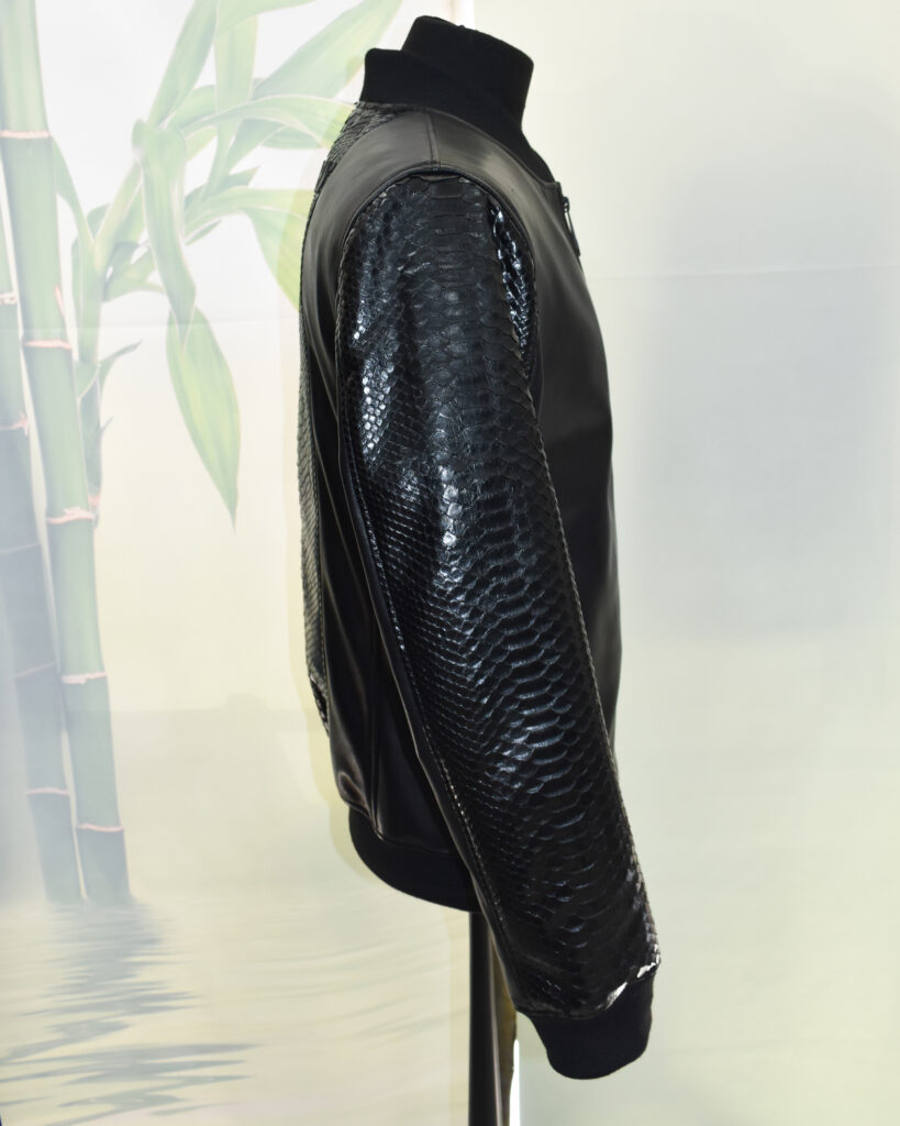 Philipp Plein Python Trim Lambskin Jacket - Leather Guys: Luxury ...