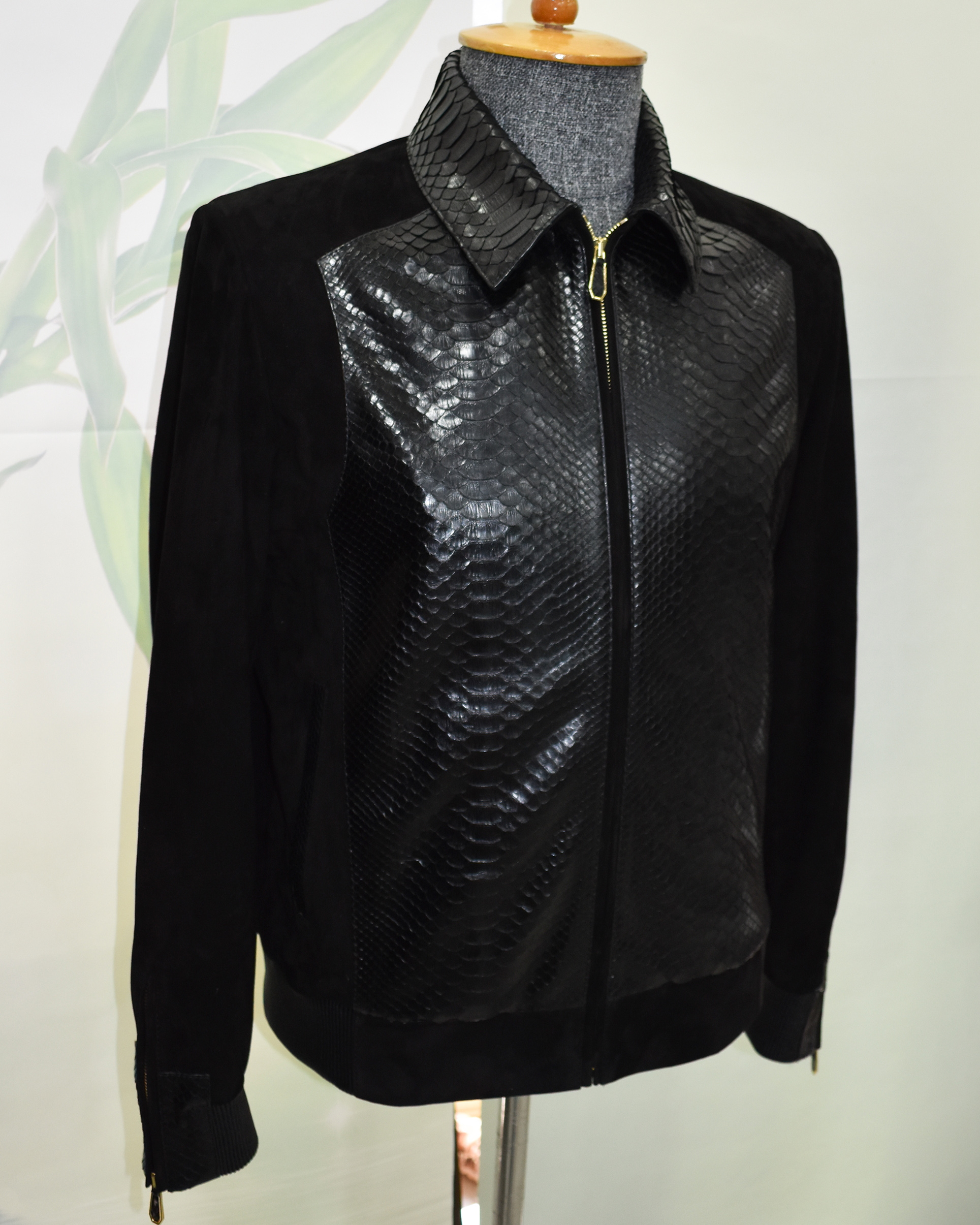 Python Leather Suede Jacket - Leather Guys: Luxury Leather jackets