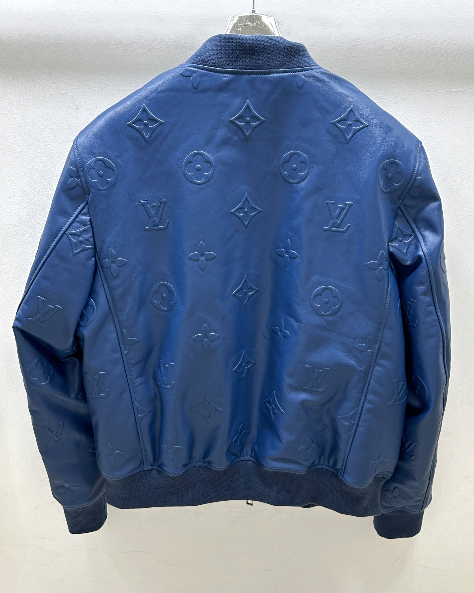 Louis Vuitton Blue Monogram Leather Jacket - Leather Guys