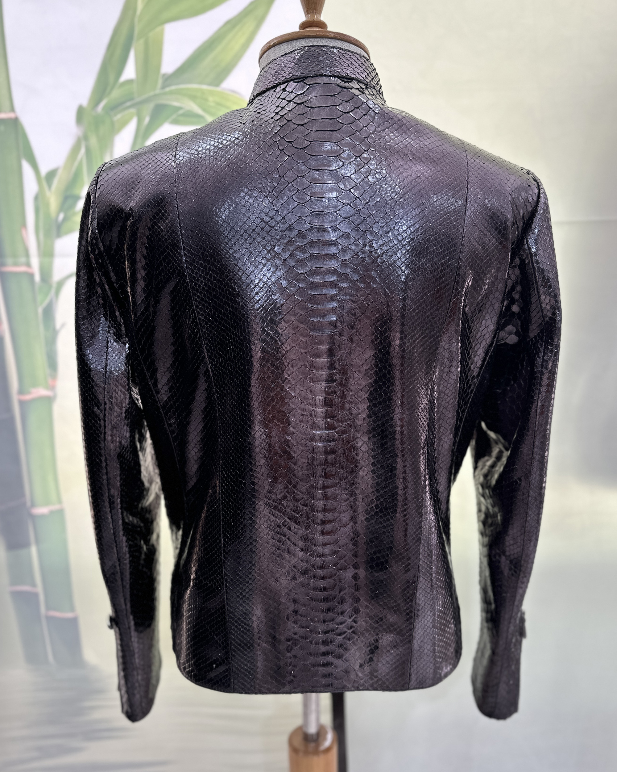 Metallic Python Leather Moto Jacket Leather Guys