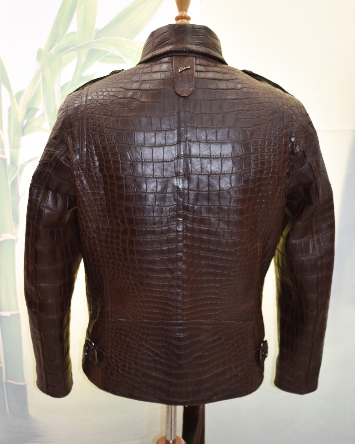 Brioni Genuine Crocodile Leather Biker Jacket - Leather Guys