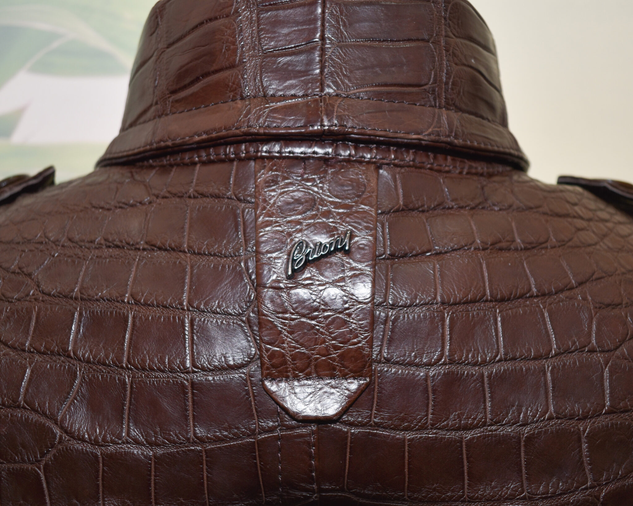Brioni Genuine Crocodile Leather Biker Jacket - Leather Guys